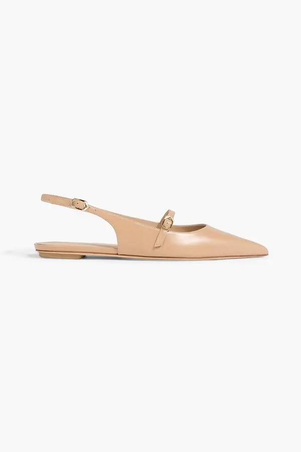 STUART WEITZMAN Emilia Leather Mary Jane Pointed Toe Flats