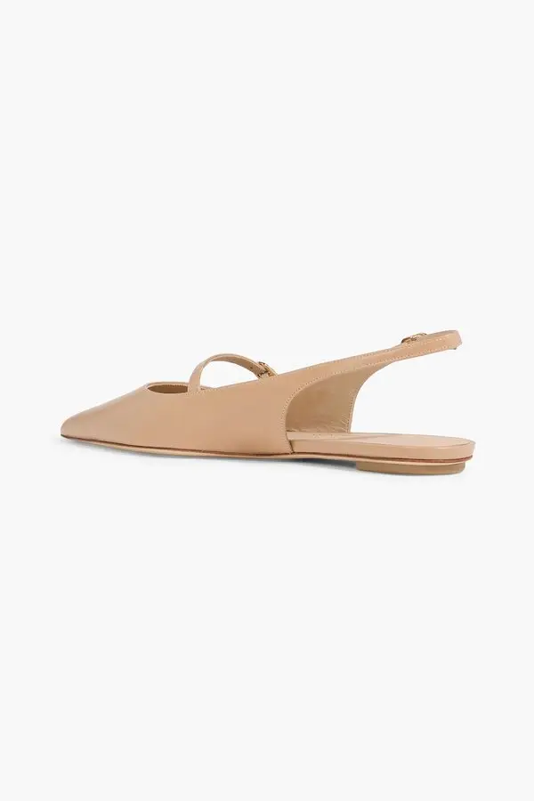 STUART WEITZMAN Emilia Leather Mary Jane Pointed Toe Flats
