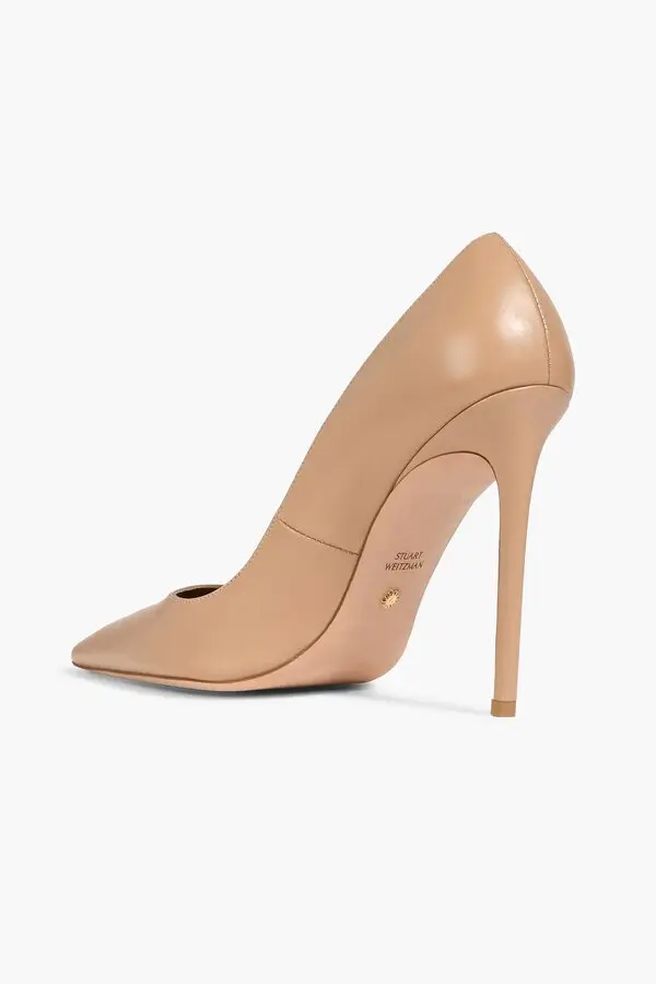 STUART WEITZMAN Leather Pointed Toe Pumps - Neutral