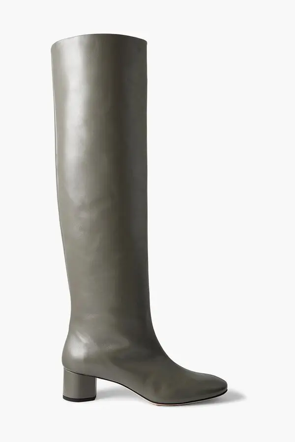 AeydĒ Willa Knee High Leather Boots - Anthracite
