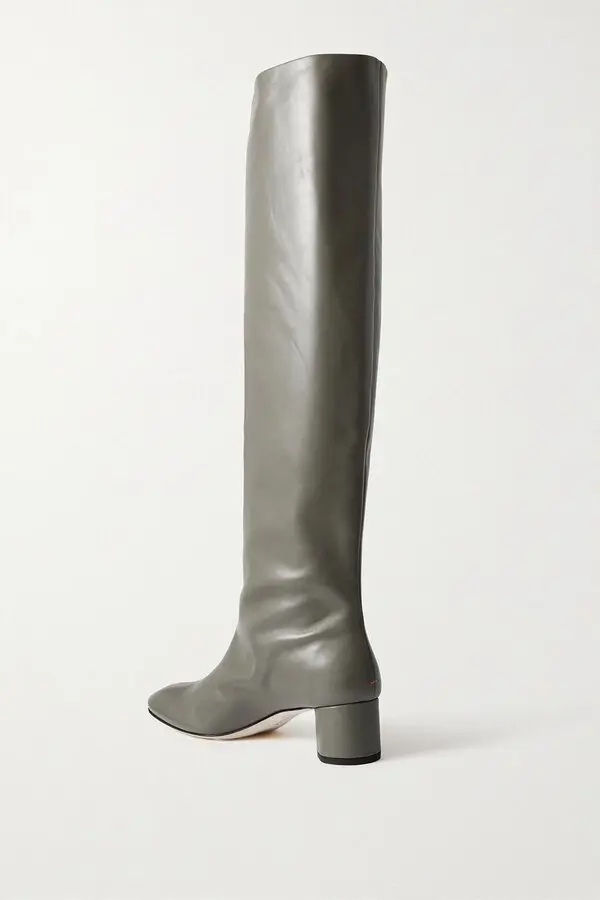 AeydĒ Willa Knee High Leather Boots - Anthracite