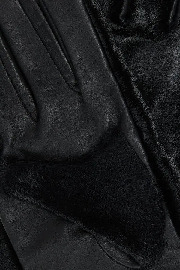 Loulou De Saison Edna Calf Hair And Leather Gloves