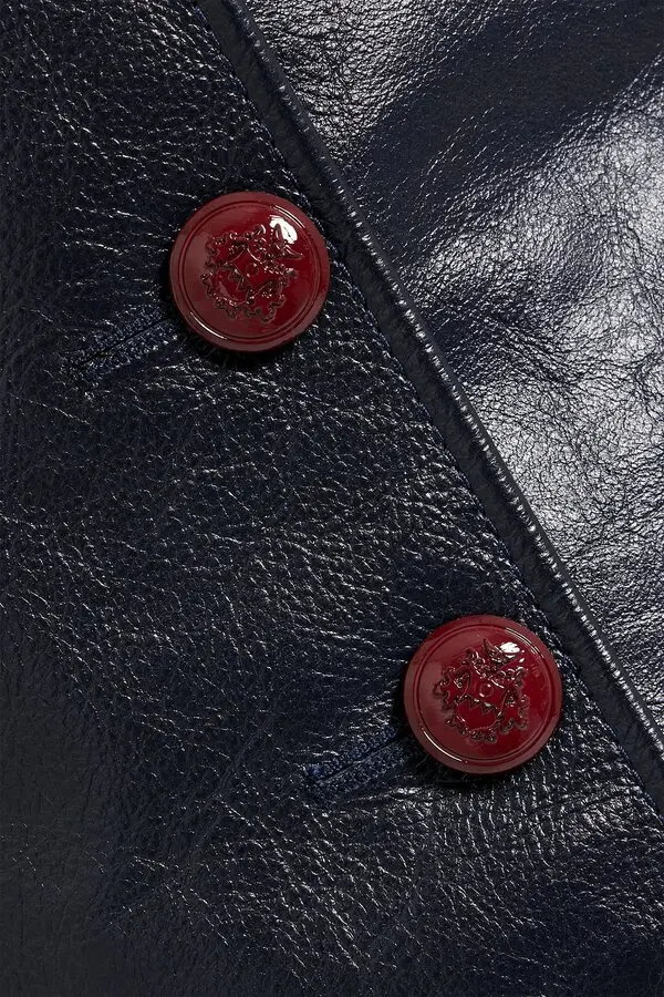 Bally Button-detailed Leather Skirt