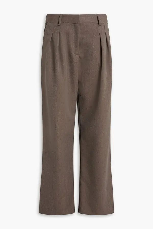 Loulou De Saison Tara Wool-blend Straight-leg Trousers - Dark Brown
