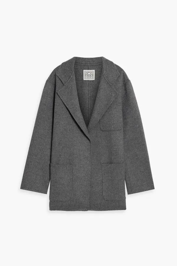TOTEME Brushed Woolfelt Relaxed Fit Jacket - Gray