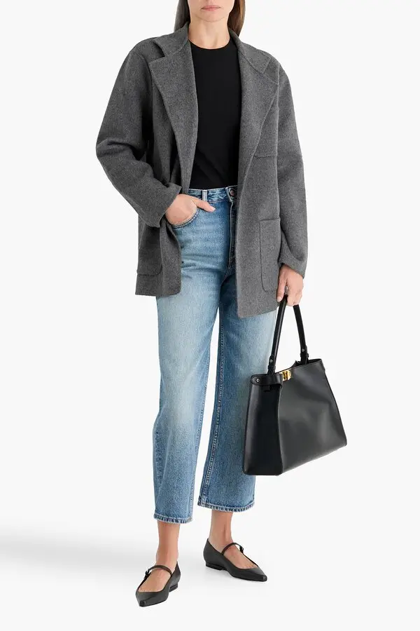 TOTEME Brushed Woolfelt Relaxed Fit Jacket - Gray