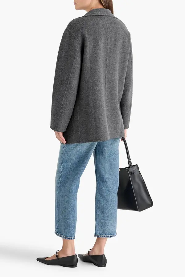 TOTEME Brushed Woolfelt Relaxed Fit Jacket - Gray