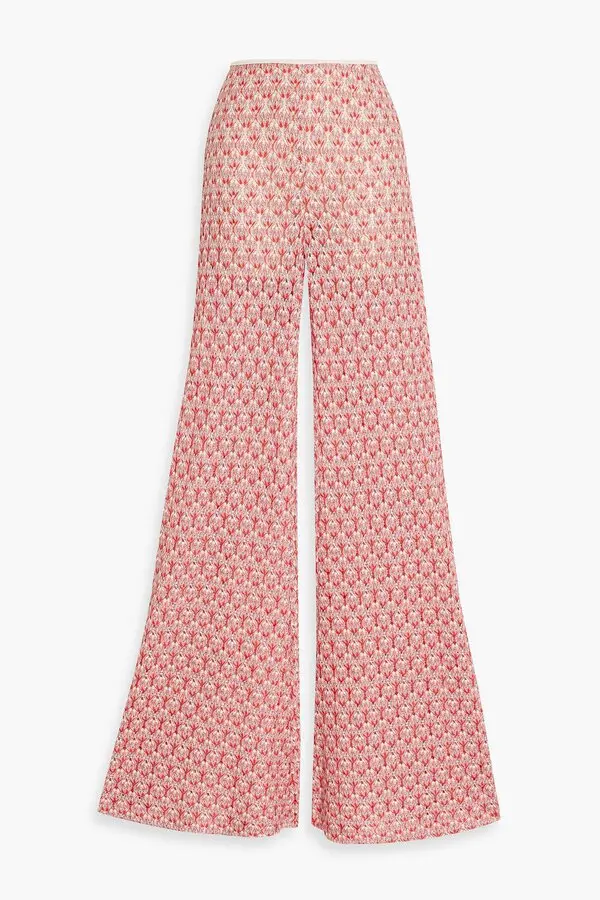 Missoni Metallic Crochet-knit Flare Pants