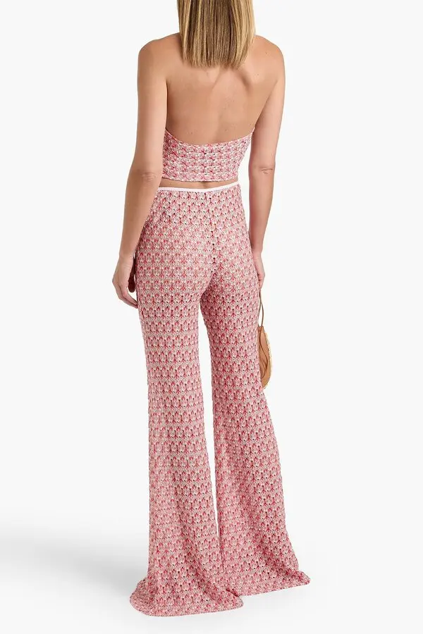 Missoni Metallic Crochet-knit Flare Pants