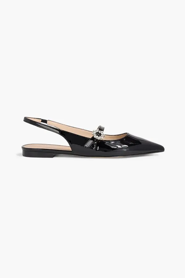 STUART WEITZMAN Aura Patent Leather Slingback Mary Jane Flats