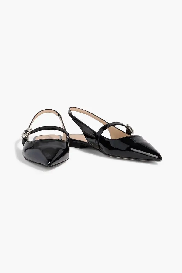 STUART WEITZMAN Aura Patent Leather Slingback Mary Jane Flats