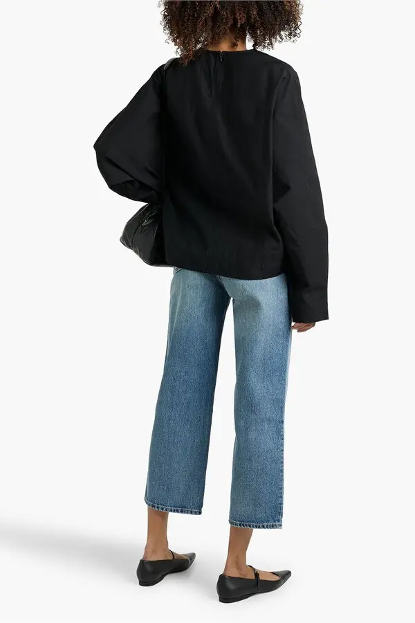 TOTEME Crinkled Cotton-blend Top