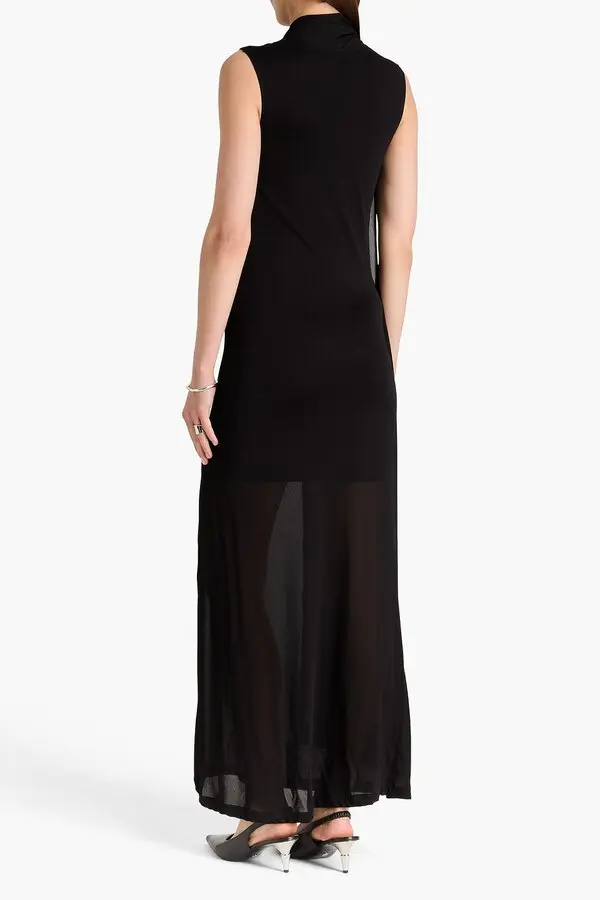 TOTEME Draped Jersey Maxi Dress - Black