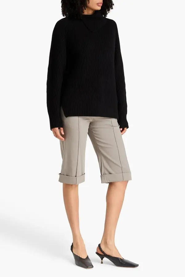 Loulou De Saison Cecil Ribbed Cashmere Sweater - Black