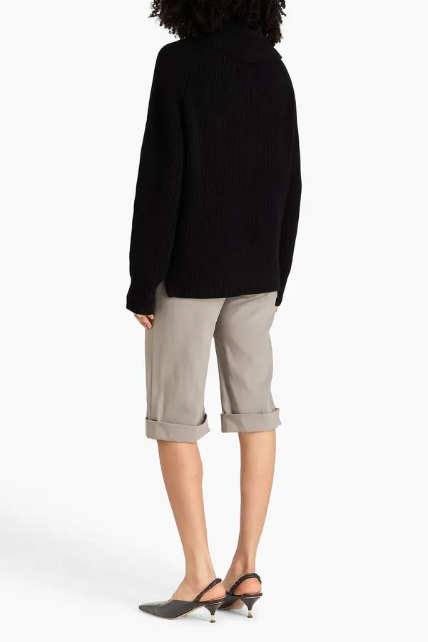 Loulou De Saison Cecil Ribbed Cashmere Sweater - Black