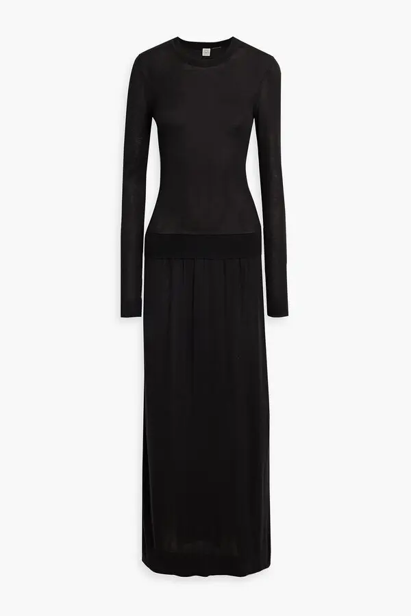TOTEME Cupro And Silk-blend Maxi Dress - Black