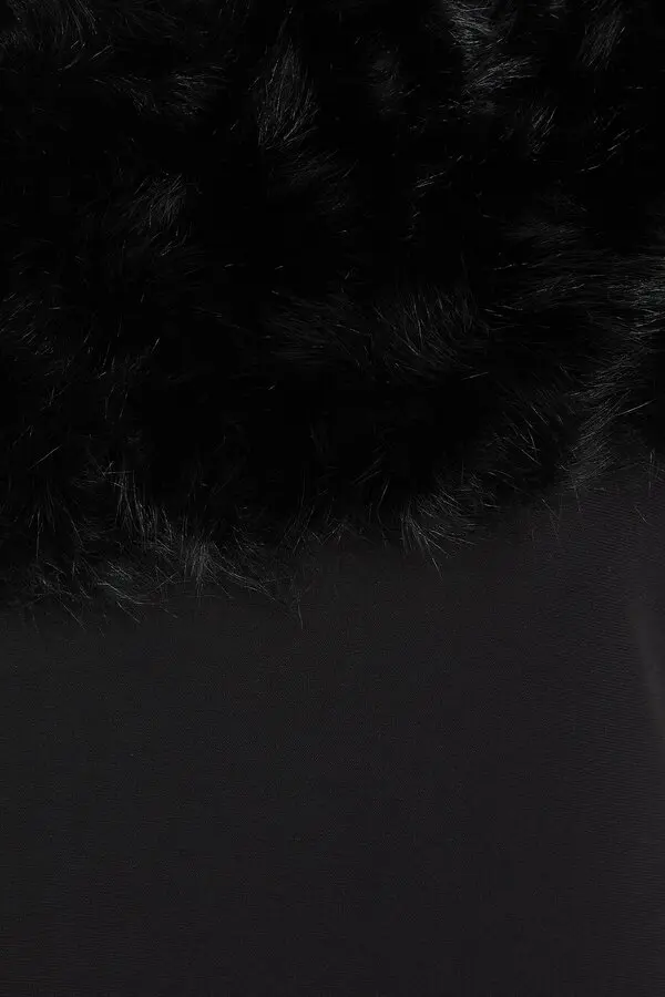 TOTEME Shearling Trimmed Satin Crepe Top