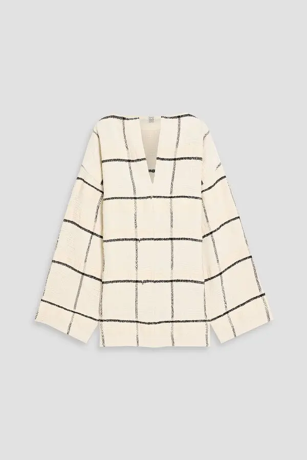 TOTEME Checked Cotton-blend Tweed Tunic