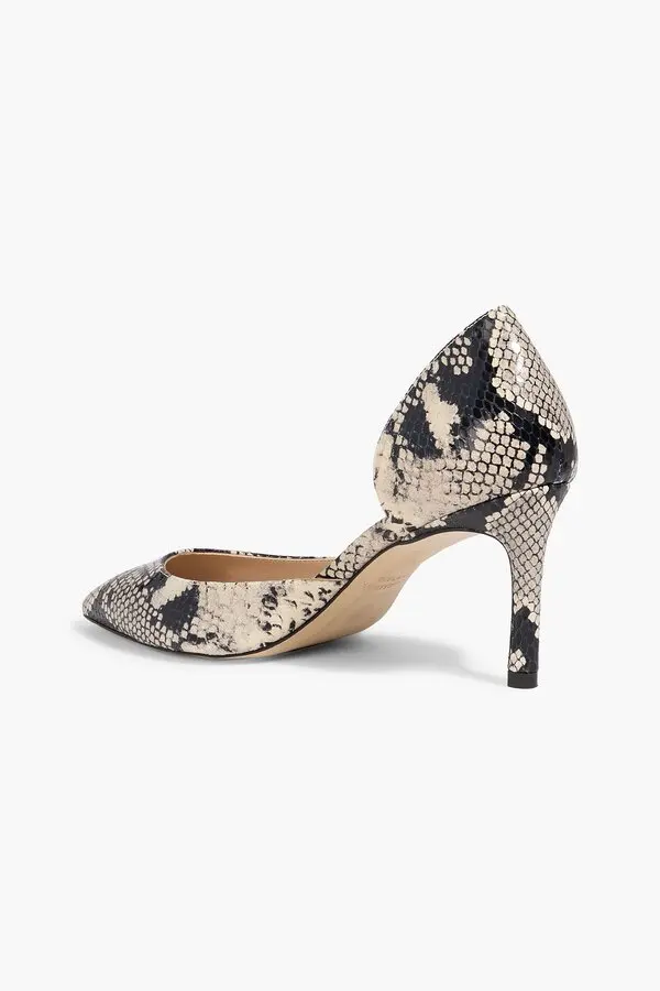 STUART WEITZMAN Mara 75 Snakeskin Pointed Toe Pumps