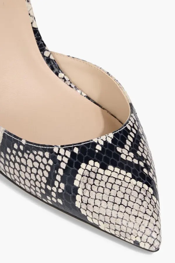 STUART WEITZMAN Mara 75 Snakeskin Pointed Toe Pumps