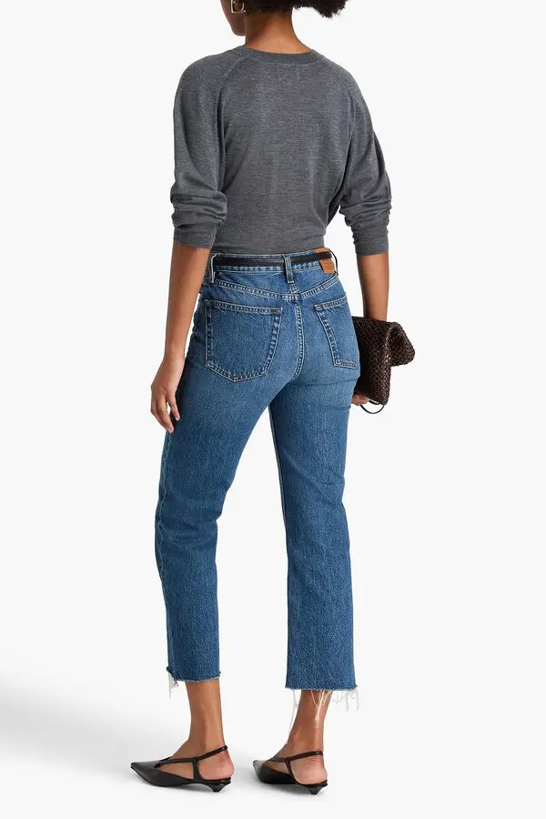 TOTEME Cropped High-rise Straight-leg Jeans
