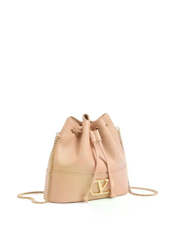 Valentino Garavani Mini Vlogo Signature Bucket Bag In Nappa Leather - Pink