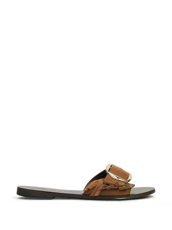 NICOLAS LAINAS Suede Flat Sandals