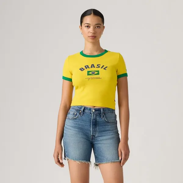 LEVI'S Ringer Cropped T-shirt - Brasil