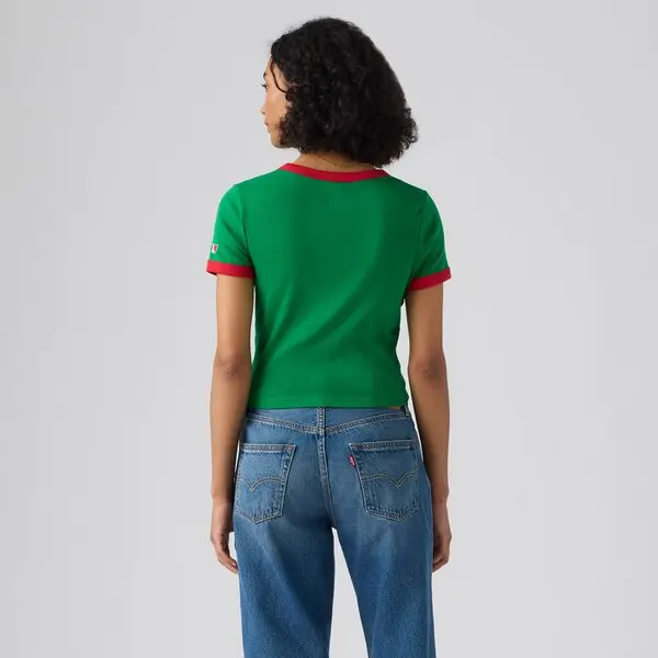LEVI'S Cropped Ringer Tee With Mexican Flag Graphic - Mexico