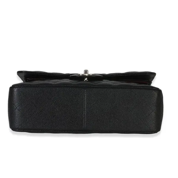 Chanel Quilted Caviar Jumbo Double Flap Bag - Black
