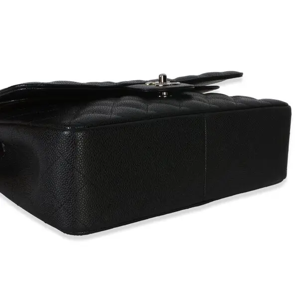 Chanel Quilted Caviar Jumbo Double Flap Bag - Black