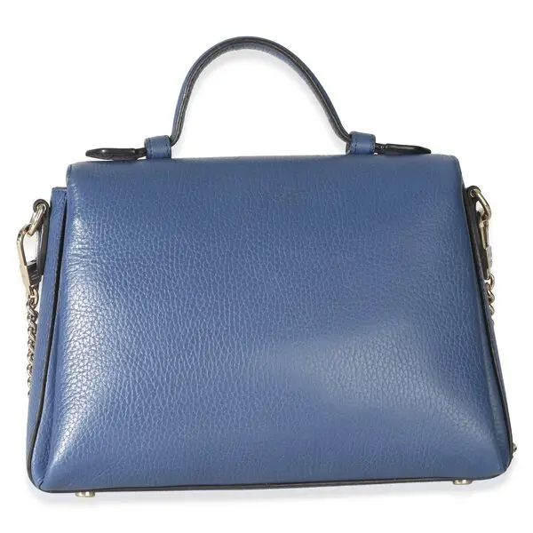 Gucci Calfskin Interlocking Gg Top Handle Bag - Blue