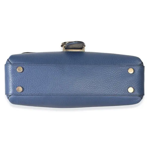 Gucci Calfskin Interlocking Gg Top Handle Bag - Blue