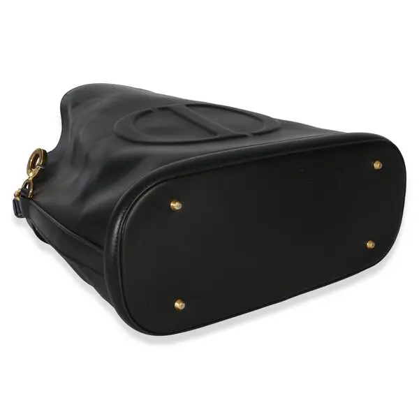 Dior Calfskin Cd Embossed Bucket Bag - Black
