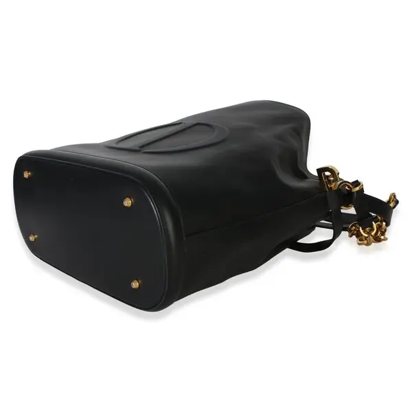 Dior Calfskin Cd Embossed Bucket Bag - Black