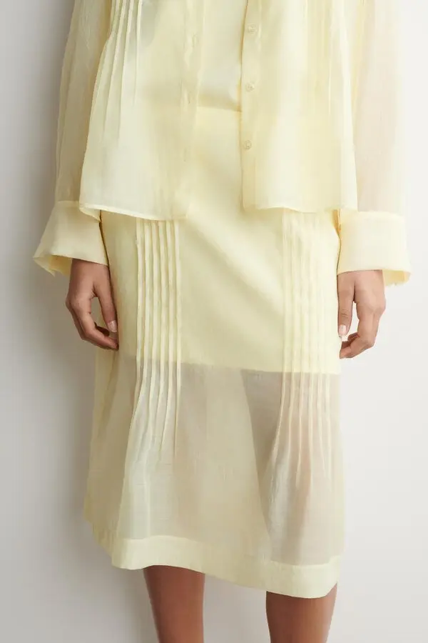 Cos Sheer Pintucked Midi Skirt