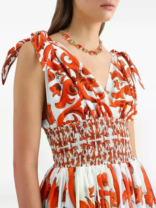 Dolce & Gabbana Majolica Print Long Dress
