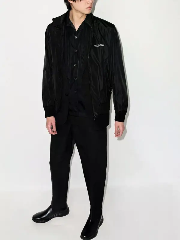 Valentino Garavani Logo Zip-up Bomber Jacket