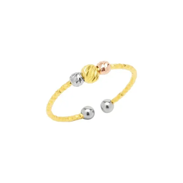 SPERO LONDON Sterling Silver Dorissa Beaded Adjustable Ring - Gold