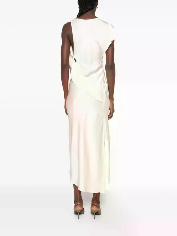 Victoria Beckham Sleeveless Draped Asymmetric Dress - Neutrals