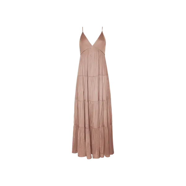 L'AGENCE Lua Tiered Maxi Dress - Hazelnut