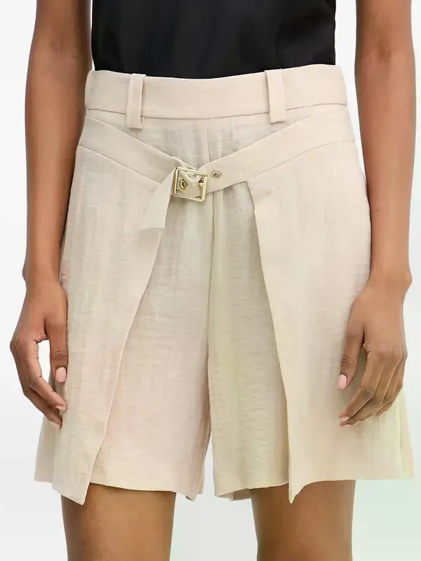 SIMONA CORSELLINI Buckled Pleated Shorts