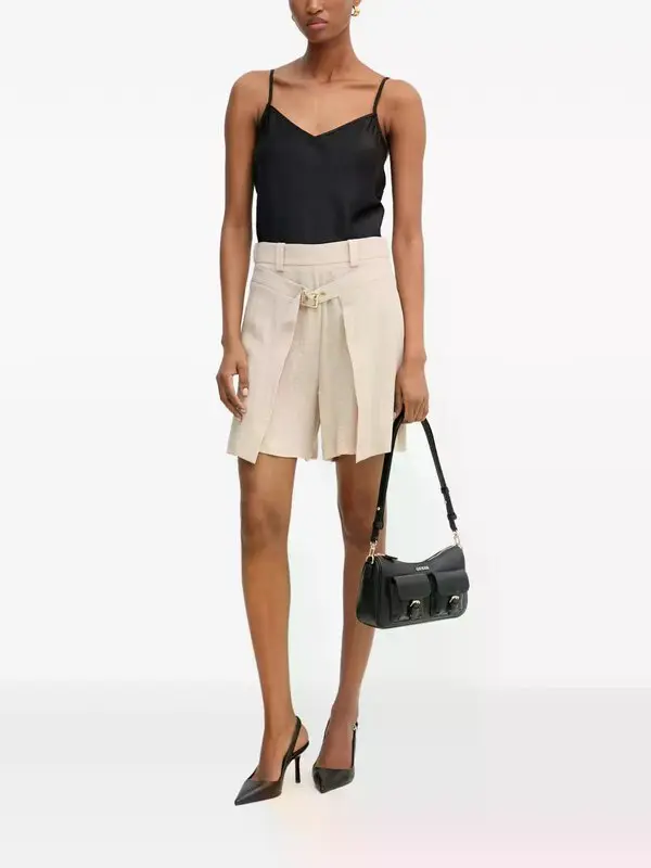 SIMONA CORSELLINI Buckled Pleated Shorts