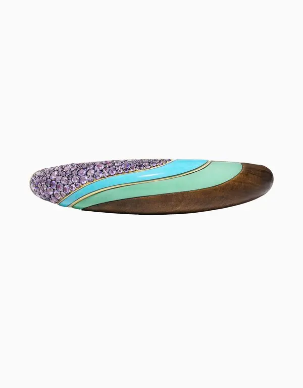 EMILY P. WHEELER Wood Dome Bracelet With Sapphires, Turquoise, And Variscite - One-color