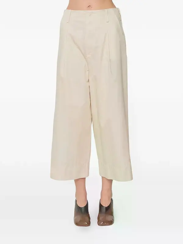 SUSANNE BOMMER Pleated Wide-leg Cropped Trousers