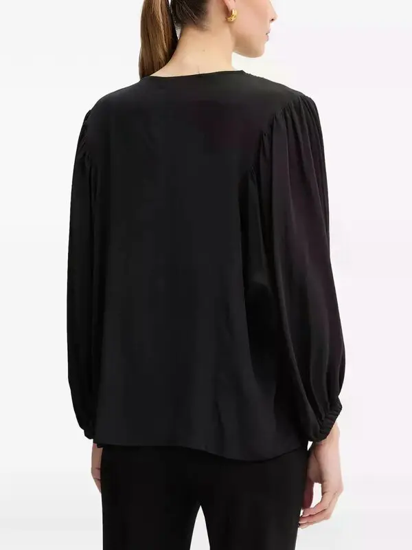 SIMONA CORSELLINI Crepe Gathered Sleeve Blouse