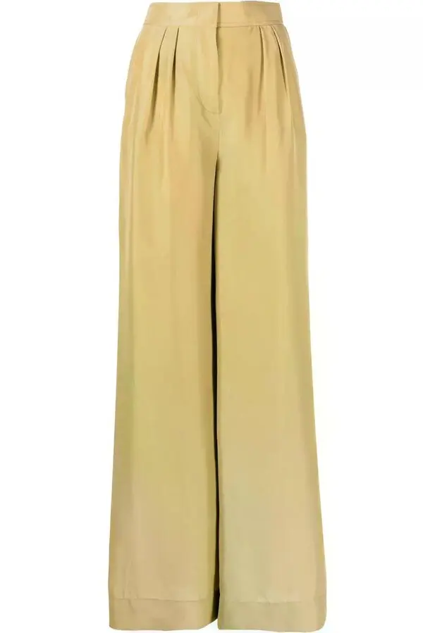 Alberta Ferretti Wide-leg Silk Trousers
