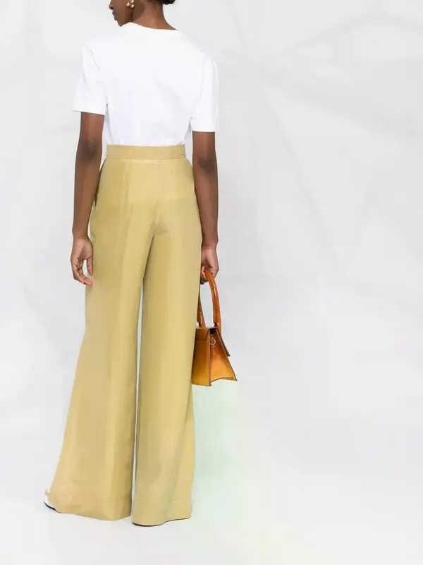 Alberta Ferretti Wide-leg Silk Trousers