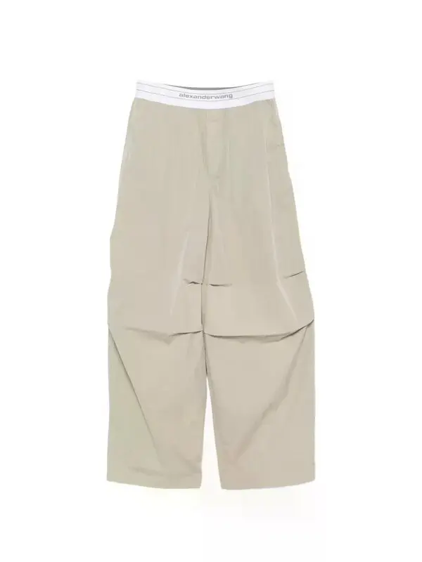 Alexander Wang Pleated Knee Trousers With Logo Elastic Waistband