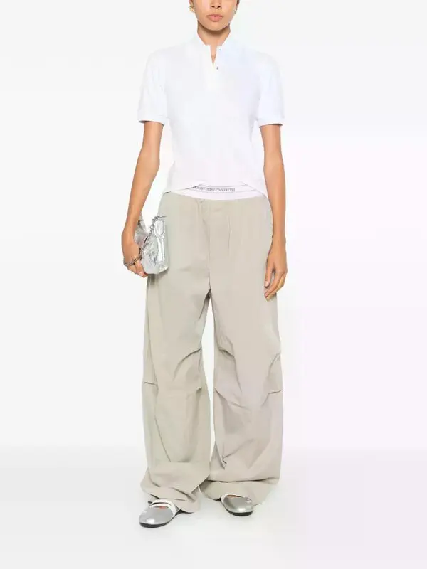 Alexander Wang Pleated Knee Trousers With Logo Elastic Waistband